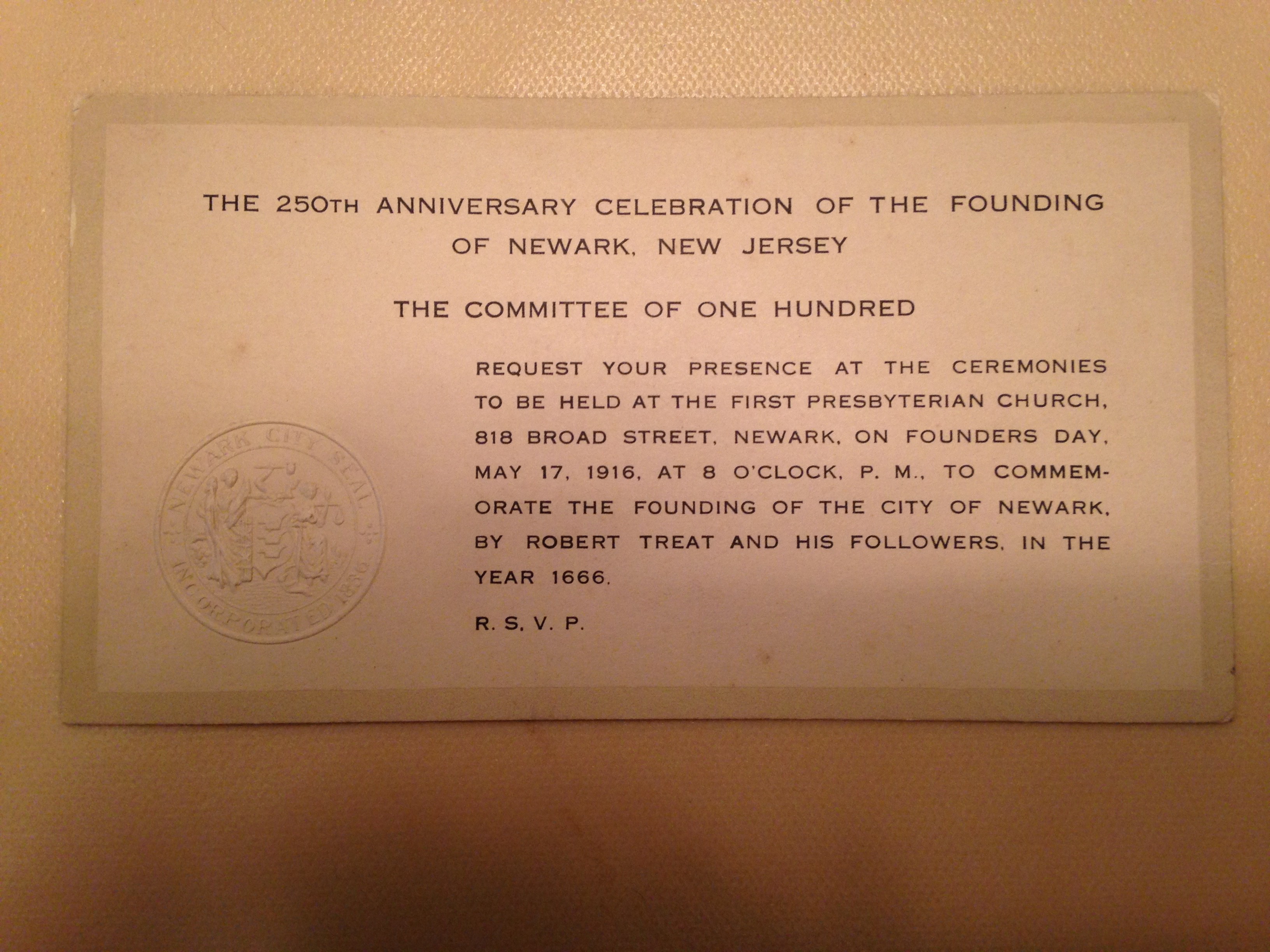 250th Anniversary Celebration 1916 – Newark's Attic