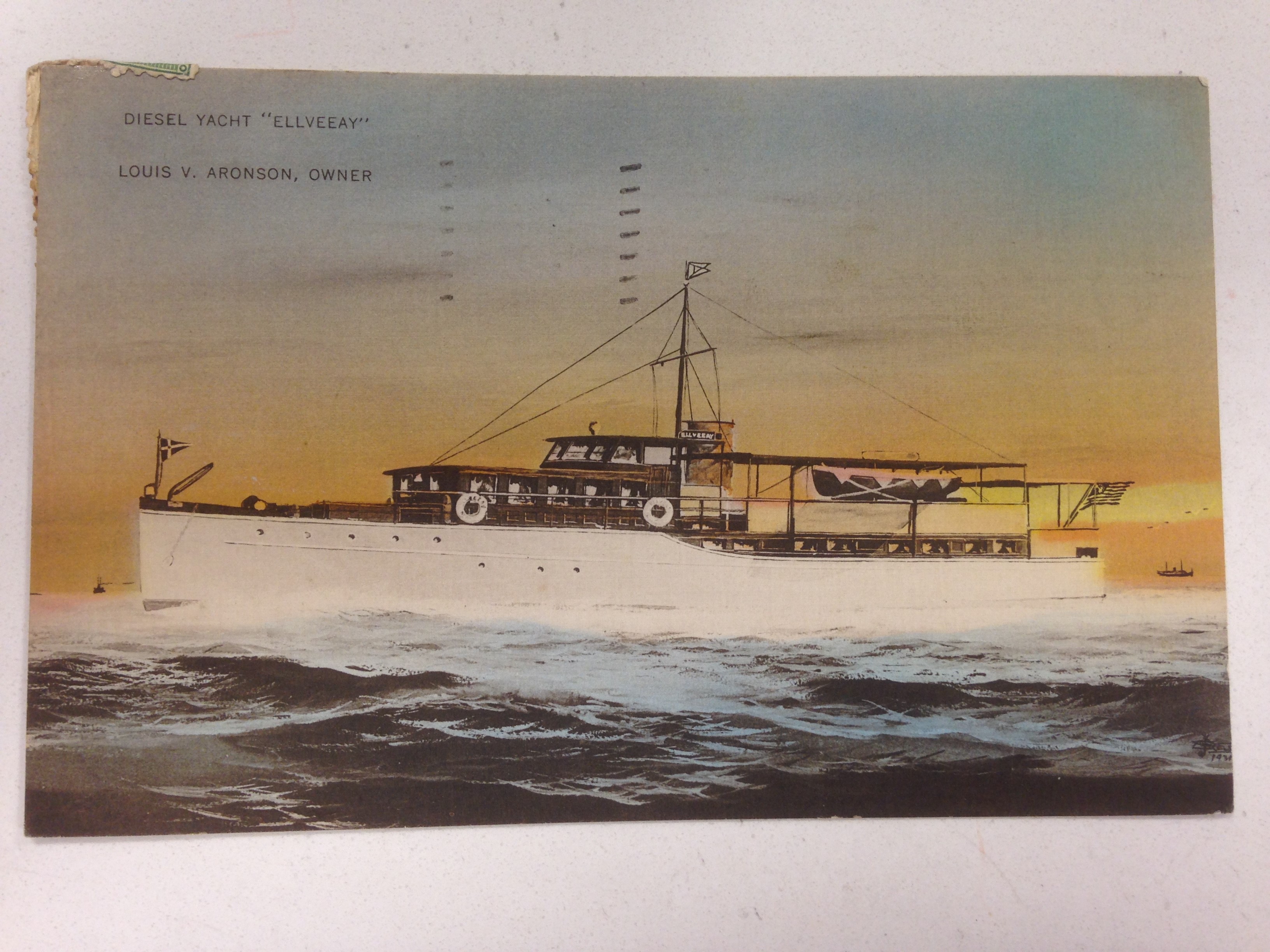 Louis V. Aronson Yacht the Ellveeay 1938 – Newark's Attic